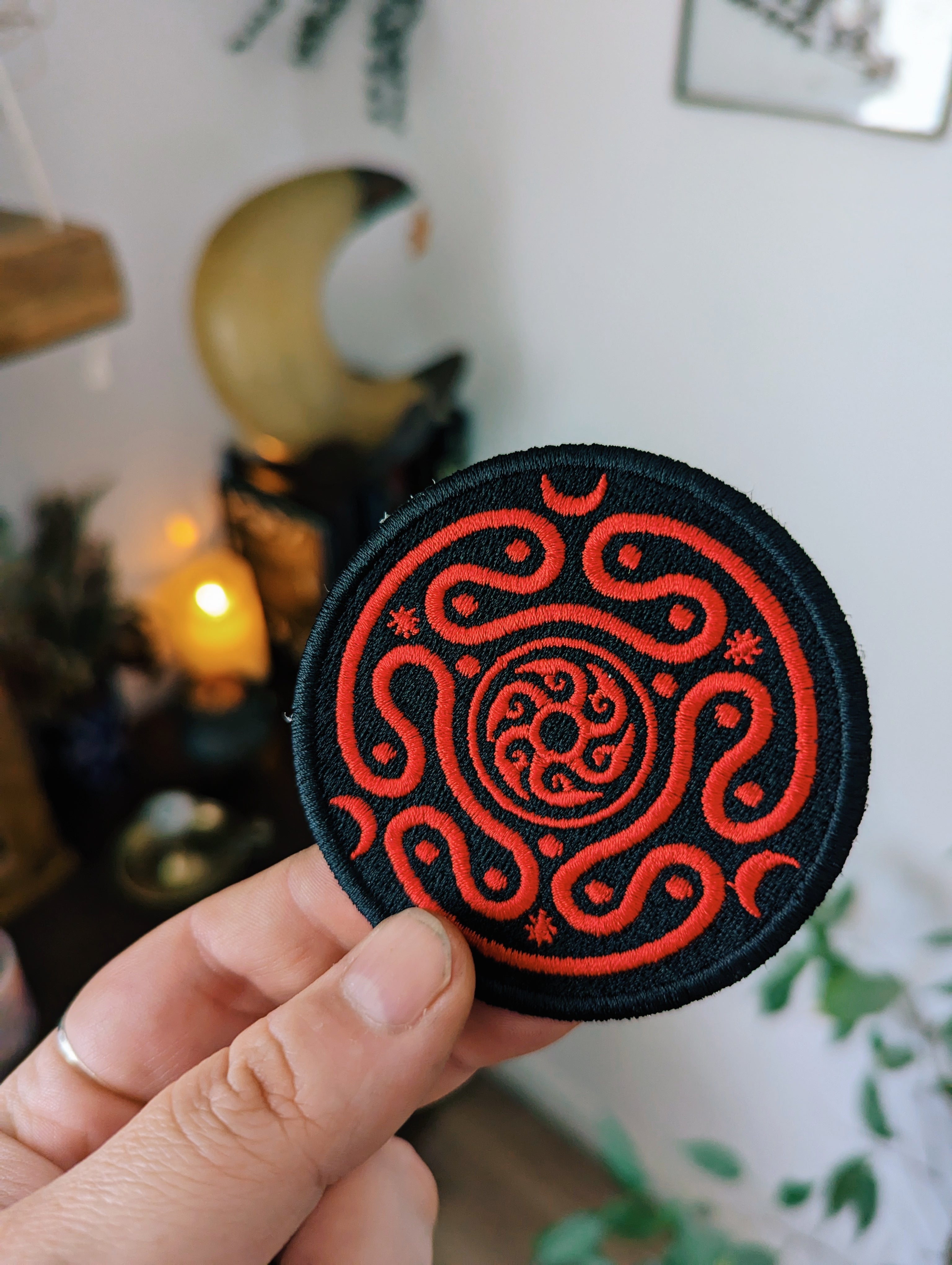 HECATE LABYRINTH STROPHALOS Embroidered Patch | Medusa Dollmaker | Folk ...