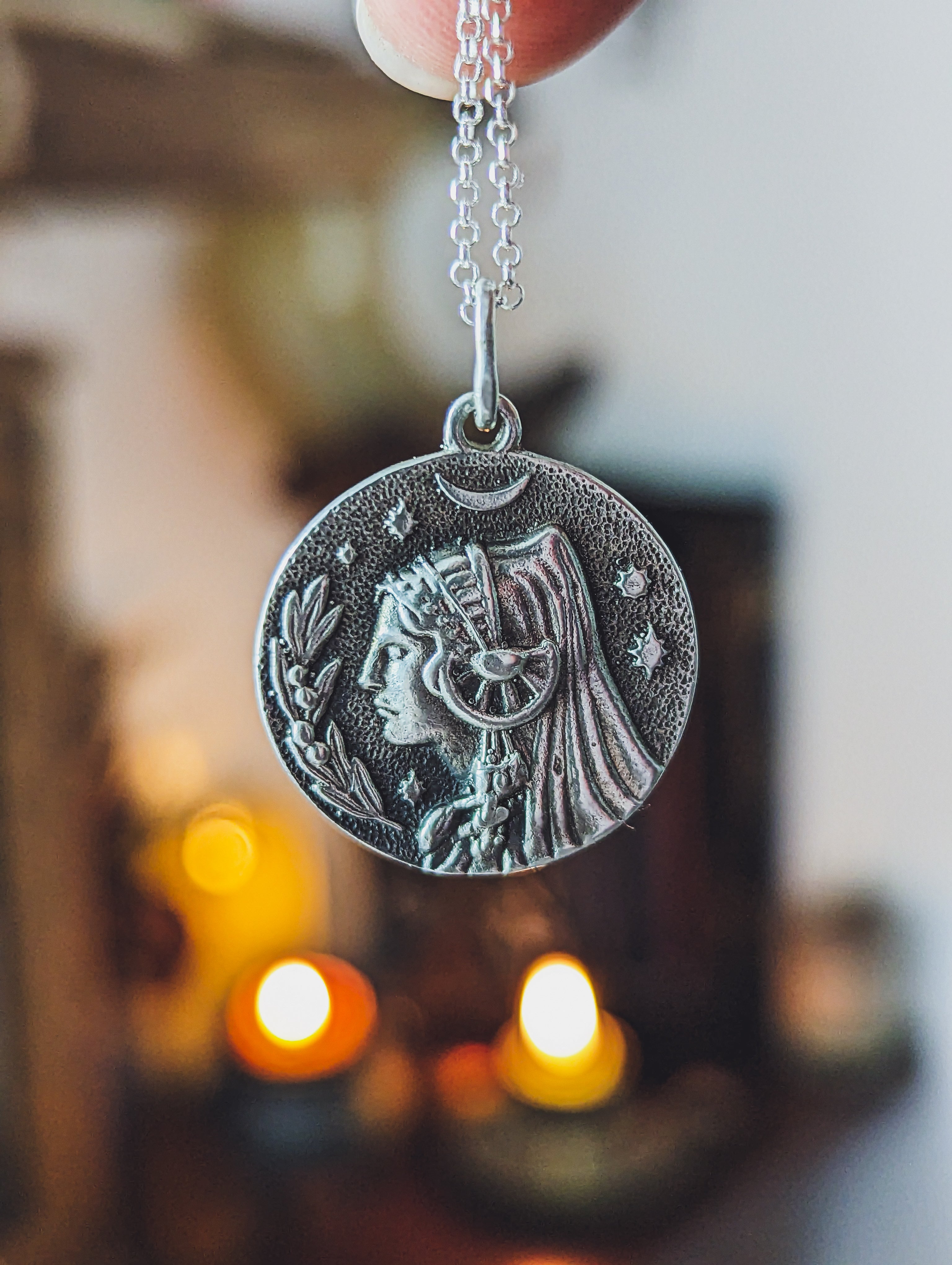 Iberian Hecate Talisman Necklace | Witch Amulet Coin Pendant | Folk ...